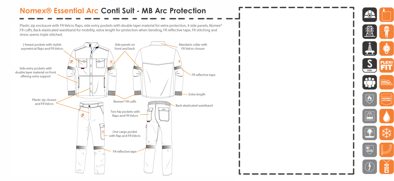Nomex® Essential Arc Conti Suit – MB Arc Protection - MB Workwear